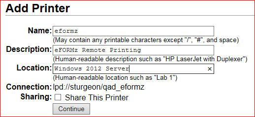 eFORMz QAD Printer Installation for Linux | MiniWiki