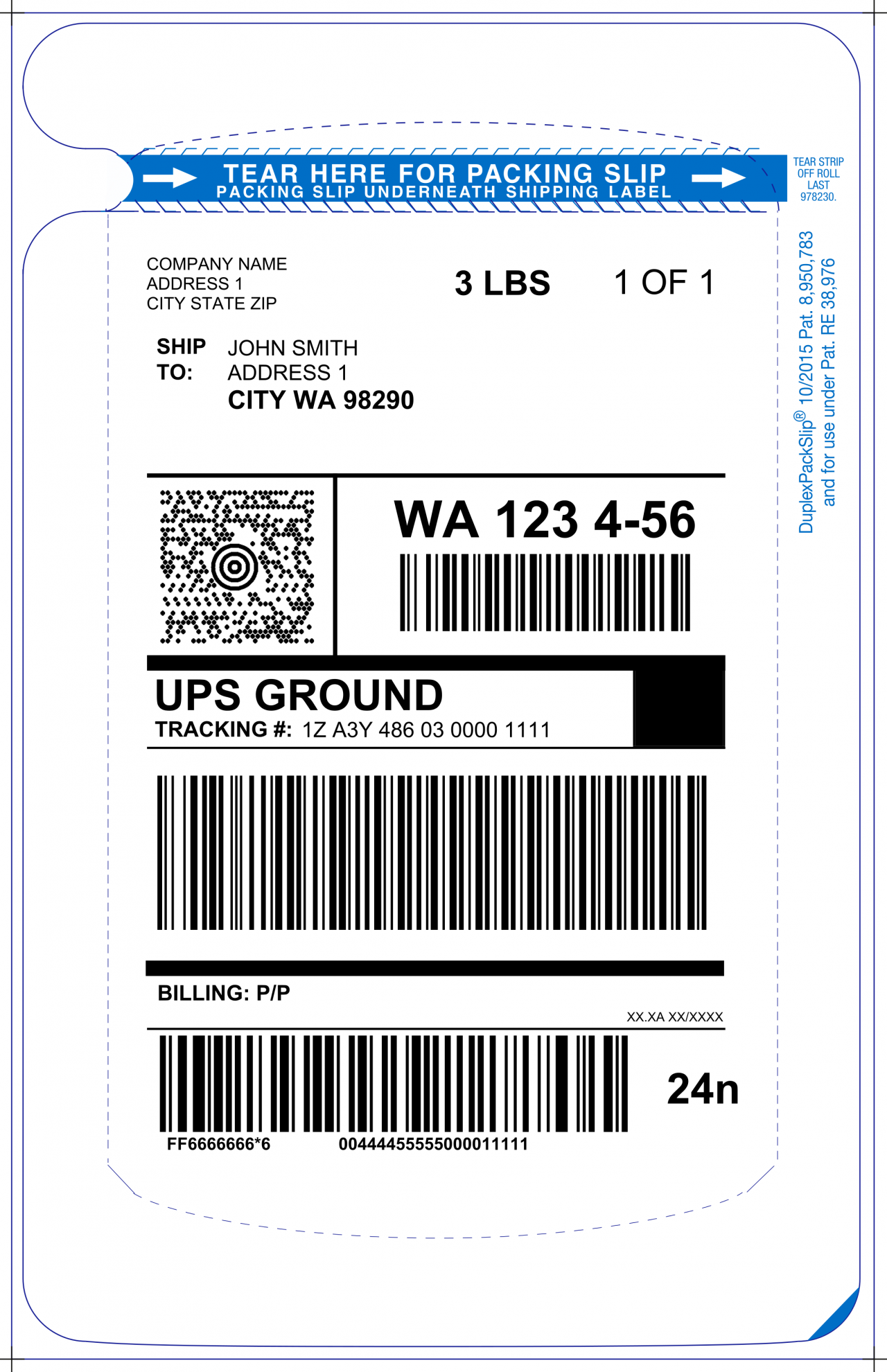 DuplexPackSlip Thermal Label | Minisoft, Inc.